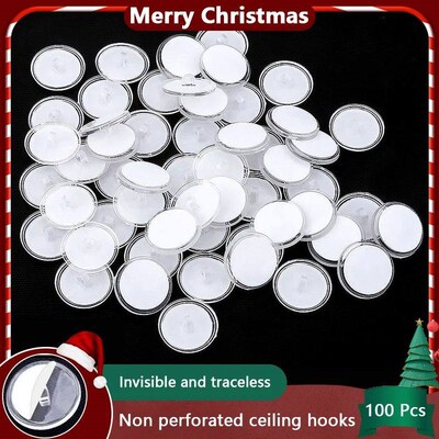 100 Pcs Ceiling Strong Small Adhesive Hook 3cm Hang Flag Pos