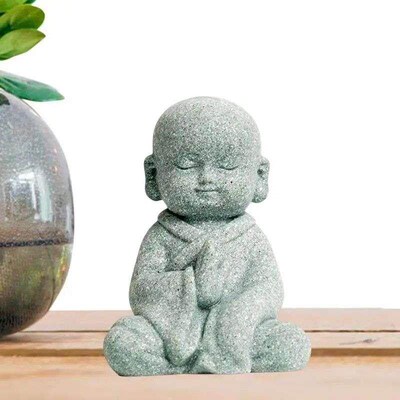 Little Monk Figurine Mini Monk Statue Cute Buddha Monk Statu