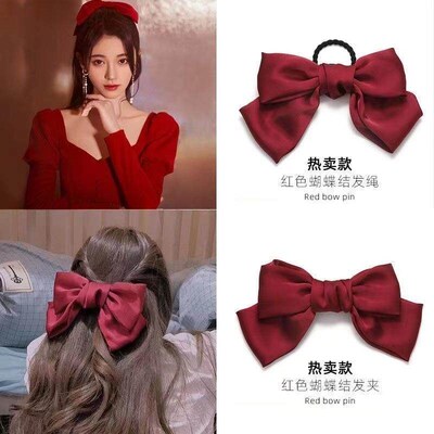 Fashion Ribbon Hairgrips Big Large Bow Hairpin For Women Gir