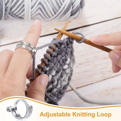 Adjustable Crochet Tension Cute Cat Ring, Beginner Knitting