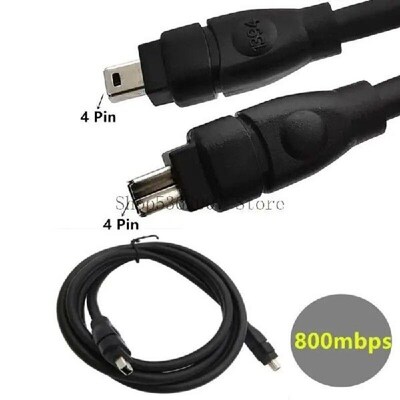 Efficient 4 Pin to 4 Pin Male to Male FireWire 400 Cable