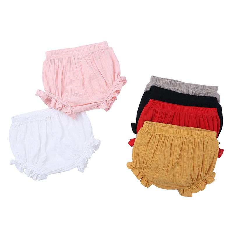 Kids Tales Summer Baby Big Pp Pants Solid Color Cotton And L