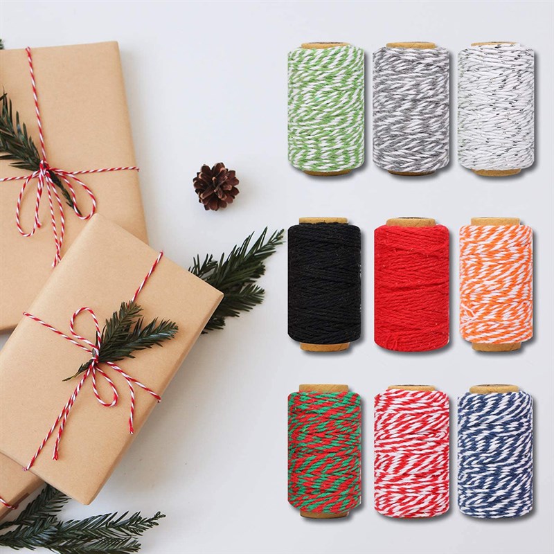 100M/Roll Cotton Cord Baker Twine Colorful Cotton Crafts Twi