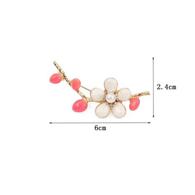 Korean Simple Brooch Plum Blossom Alloy Oiled Brooch Elegant