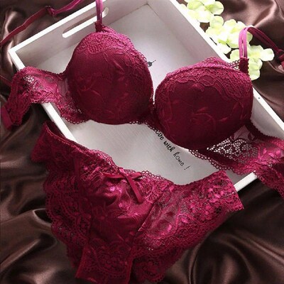 HIRIGIN Newest Womens Push Up Embroidery Sexy Lace Floral B