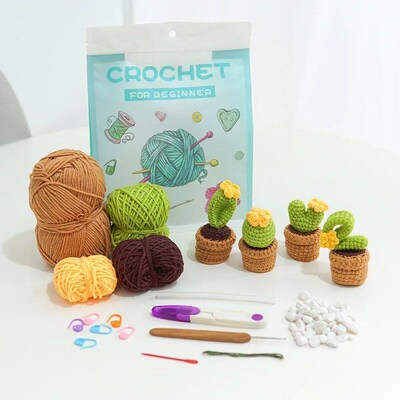 Cactus Love Crochet & Craft Kit  Step-by-Step Video for Adul