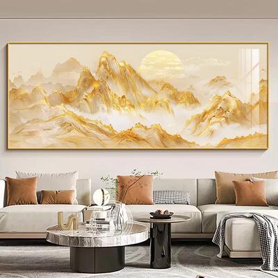 背靠金山客厅装饰背画沙有山无水公室PJ5563发景办墙挂画轻奢高级