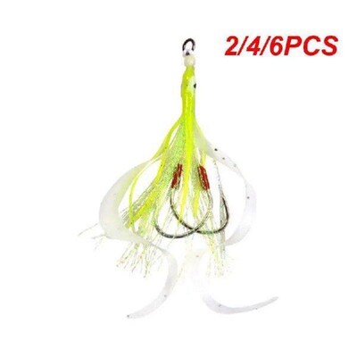 2/4/6PCS Soft Silicone Squid Skirt Lure 15#17#19# Slow