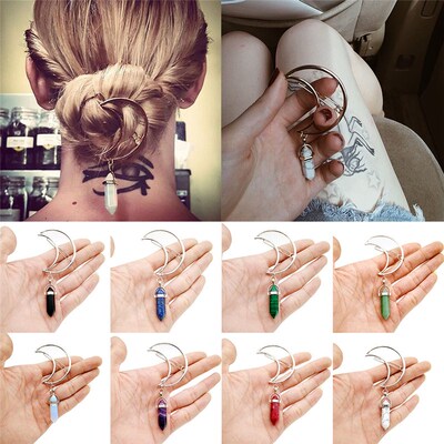 Vintage Hair Clip Moon Shape Pendant Clamp Pin Barrette Hair