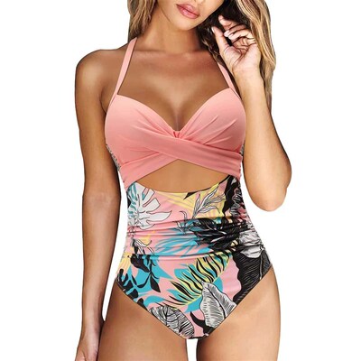 One Piece Swimsuit Women Tummy Control One Piece Swimsuits H