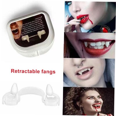 New Halloween Cosplay Retractable Vampire Teeth Dentures