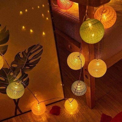 20 Leds Cotton Balls Lights LED Fairy Garland Ball Light for