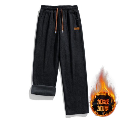 G rduroy Casual Long Pants Mens Fleece-lined Thickened Loos