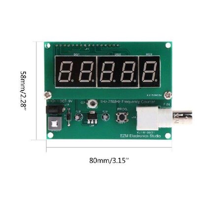 Upgraded 1Hz-75MHz Frequency Counter 7V-9V 50mA Cymometer