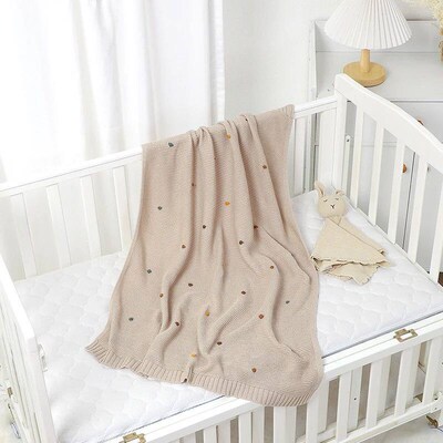 Baby Blanket Cotton Knit Newborn Girl Boy Crib Quilt Bedding