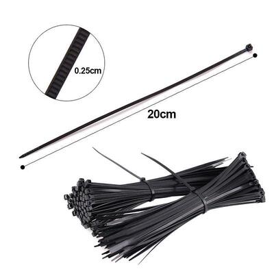 100 Pcs ABS Plastic Cable Ties Zip Fasten Wire Wrap Strap Fa