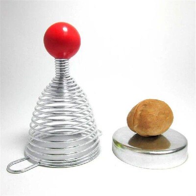 Creative Metal Spring Nutcracker Open Gadget Walnut