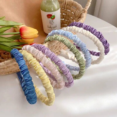 Korean Sweet Cute Hairbands for Women Solid Color Headband G