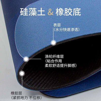 National bathroom non-slip mat absorbent soft diatom mud mat