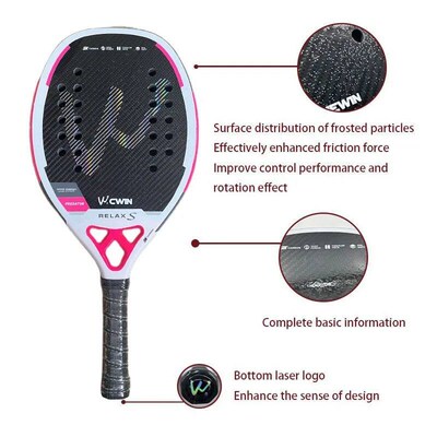 3K Camewin Beach Tennis Racket Full Carbon Fiber Rough Surfa