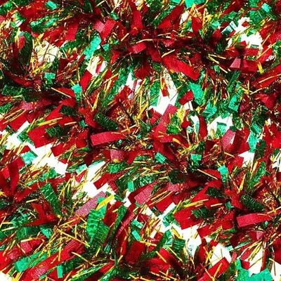 16.4Ft Christmas Tinsel Garland Metallic Shinny With LED Lig