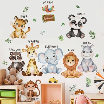 Safari Jungle Woodland Animals Wall Decals Wall ers for Boys
