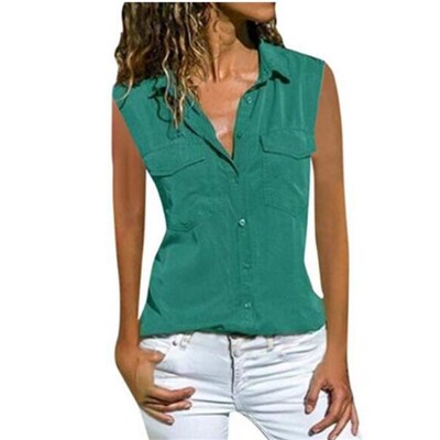 New Vest Shirt Lapel Sleeveless Shirt 背心衬衣翻领无袖衬衫