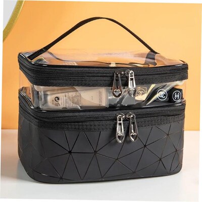 Double portable large capacity makeup bag version Ringer tra