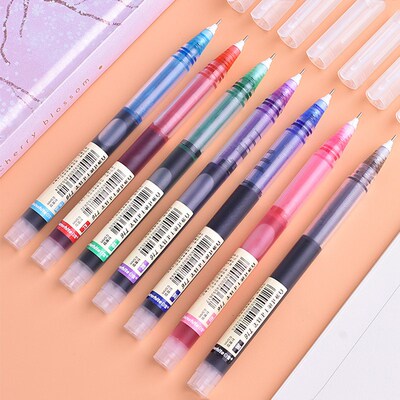 6/7pcs/set 0.5mm Roller Pen Black/Red/blue Color ink Straigh