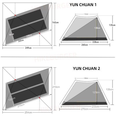 ASTA GEAR Yun Chuan 1P/2P Double-sided Silicon Poleless Tent