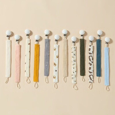 Baby Pacifier Clip Chain Cotton Country Style Pacifier Holde