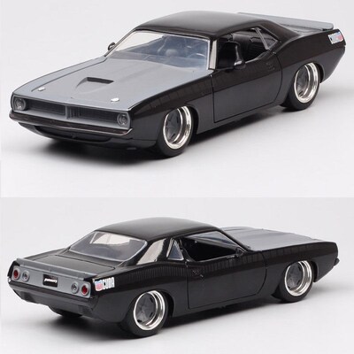 1:24 1973 Plymouth Barracuda Scale Vintage Diecast Toy Vehic