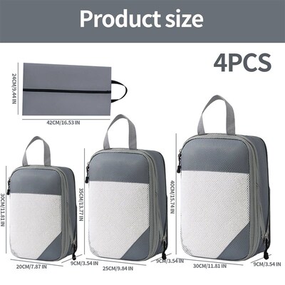 4 Pack Compression Packing Cubes Fr Rucksack Mesh-Kompress