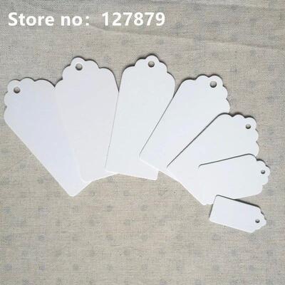 100pcs White Paperboard 7 sizes Packaging Hang Tags Wedding/