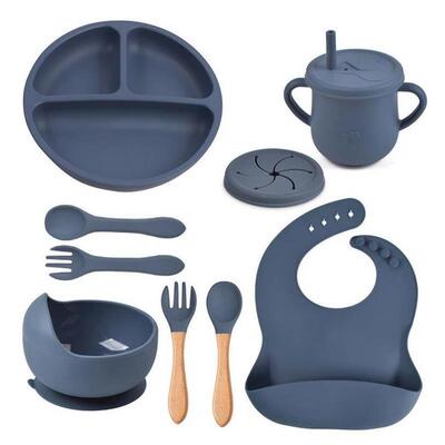 Silicone Baby Feeding Set Suction Plates and Bowls for Toddl