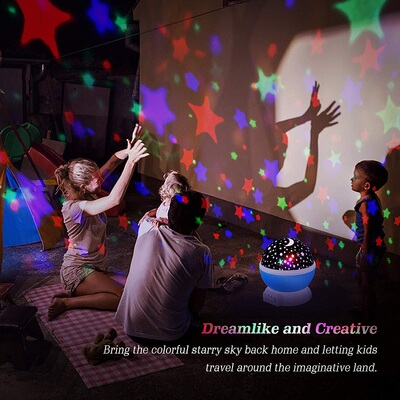 LED Galaxy Projector Star Moon Night Light Sky Rotating Baty