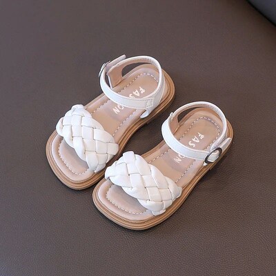 Toddler Shoes Girl Summer Braided Vacation Square Toe Cute C