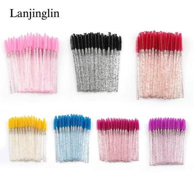 5/50pcs Disposable Brush Crystal Eyelash/Eyebrow Makeup Brus