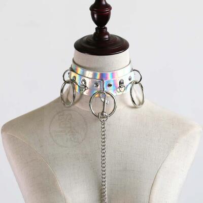。Alternative adult fun products O-ring laser leather collar