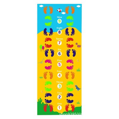 Cute cartoon children jump lattice hopscotch  antiski