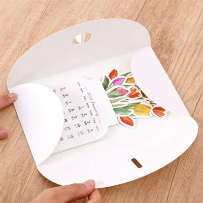 New Year Blooming Flowers Desk Calendar Flowers Shaped Month