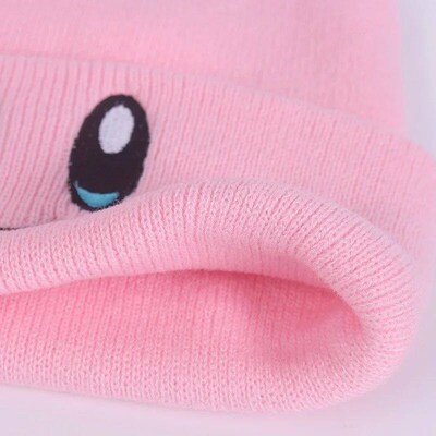 Big Eye Embroidery Elasticity Beanies Womens Cartoon Knitte