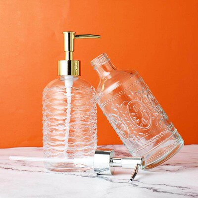 500ml Portable Soap Dispenser Glass Bottle Bathroom Shampoo