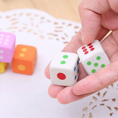 Cute 3 Pcs/set Novelty Dice Shaped Erasers 3D Candy Color Ru