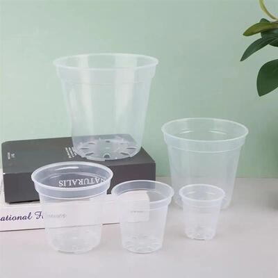 1PC DIY Planter Pot Transparent Plastic Round Starting Pot A