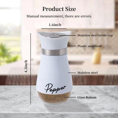 1Set/2pcs Stainless Steel and Glass Seasoning Bottle Set - P