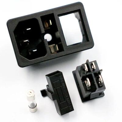 With 10A Fuse! Red Rocker Switch Fused IEC320 C14 Inlet Powe