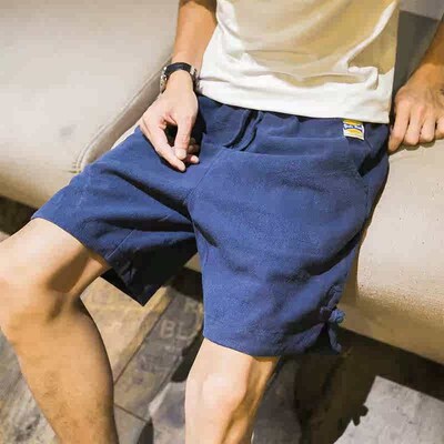 orts Mens Summer Linen Mens Summer Five-point Pants tendy