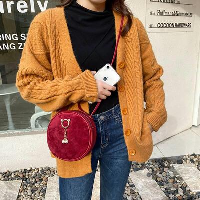 Bag womens fashion casual hand-held small round bag Western