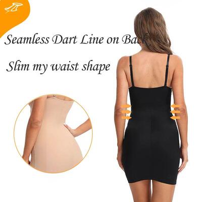 Slimming Full Length Shapewear Slips Nude Straight Tube Dres